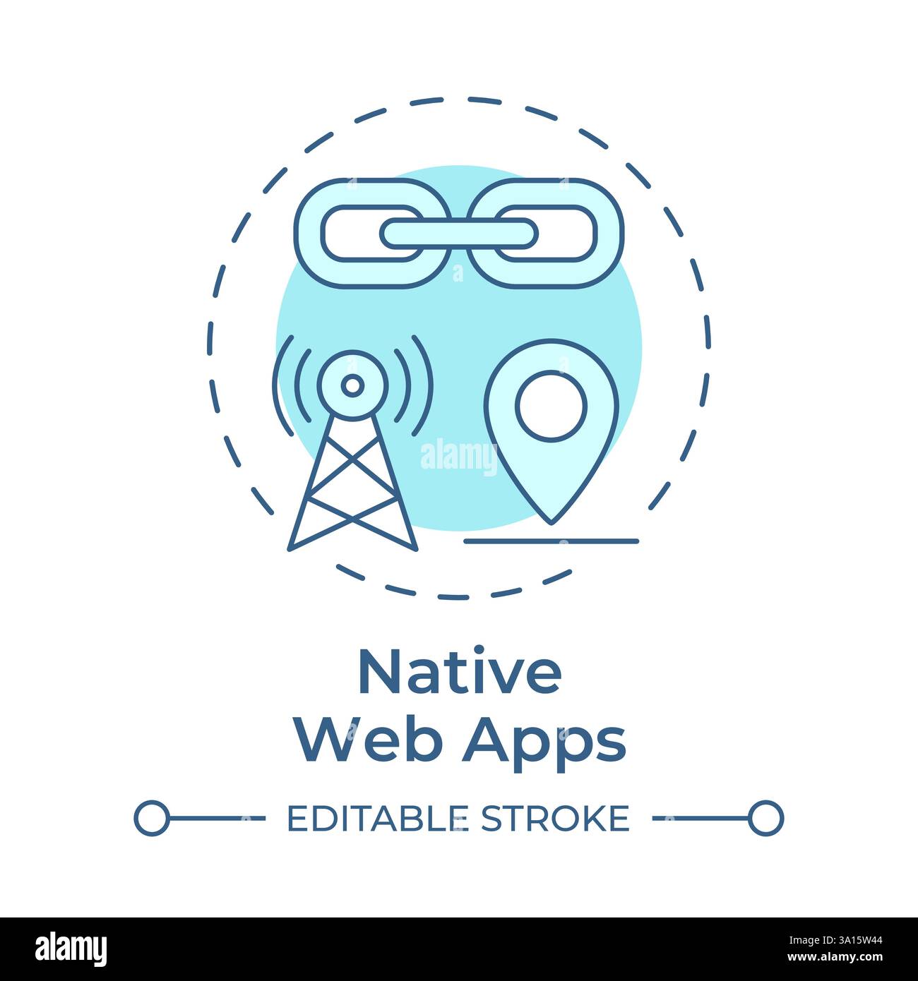 Native web apps soft blue concept icon Stock Vector Image & Art - Alamy
