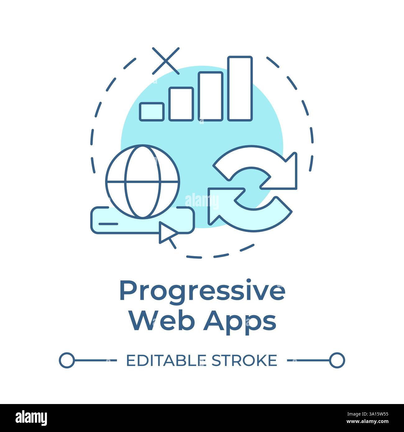 Progressive web apps soft blue concept icon Stock Vector Image & Art ...