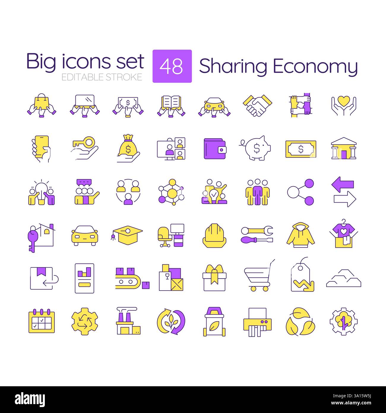 Sharing economy outline icons Stock Vector Images - Alamy