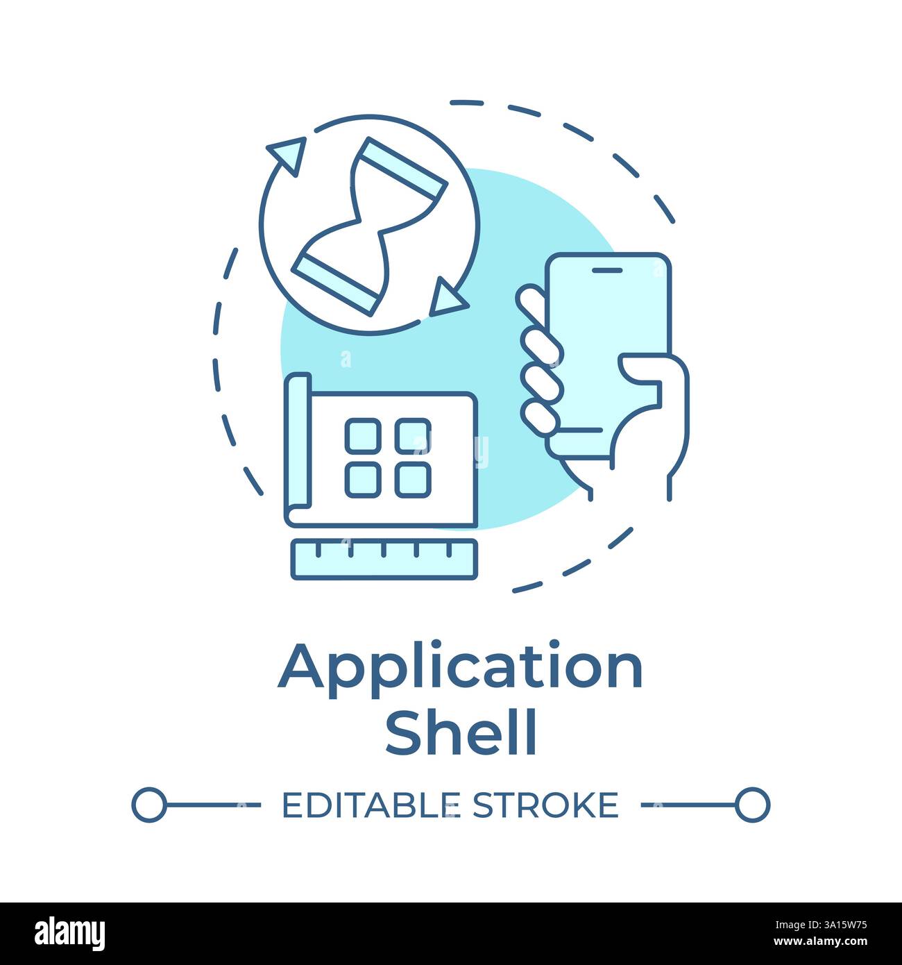 Application shell soft blue concept icon Stock Vector Image & Art - Alamy