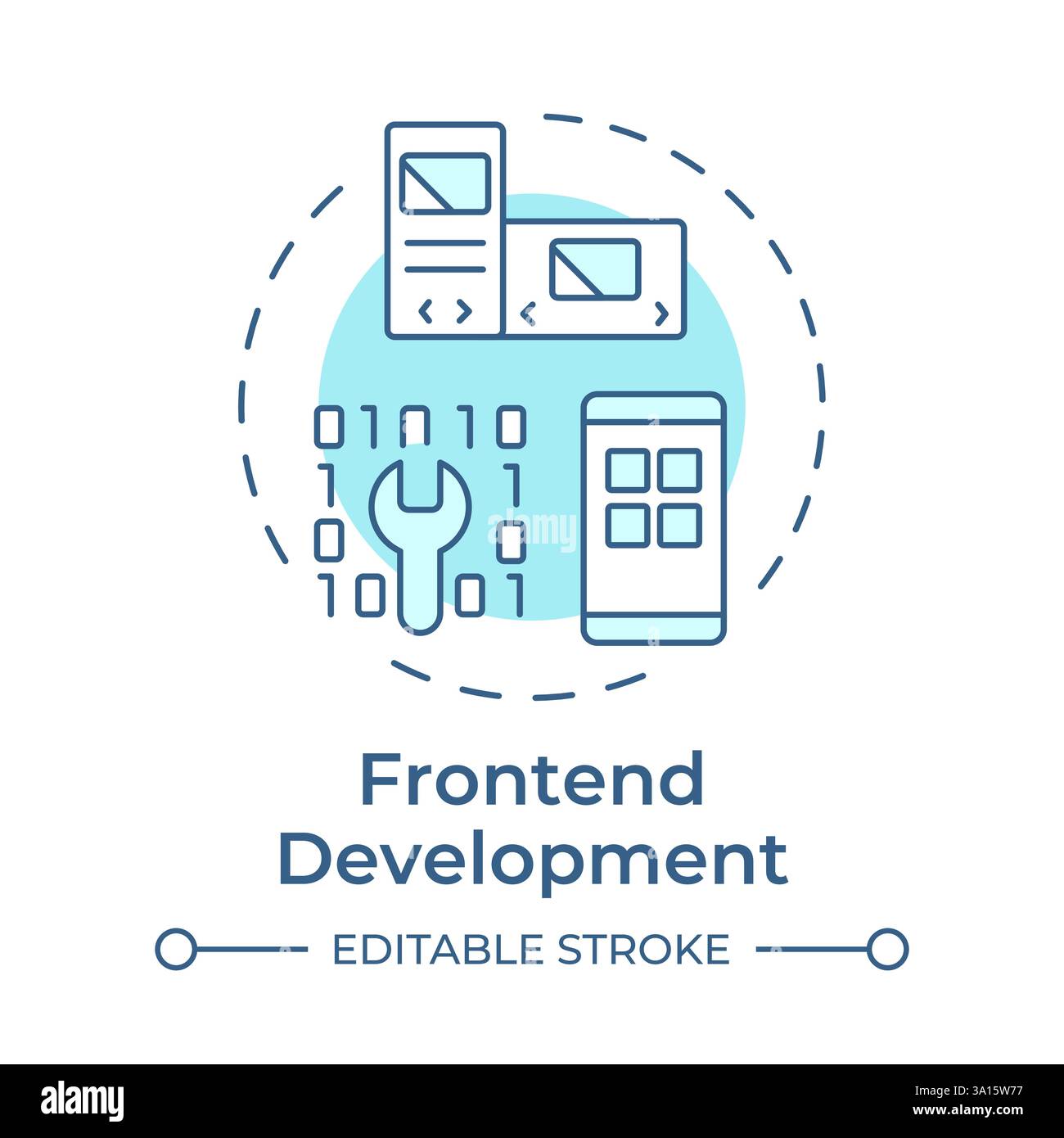 Frontend development soft blue concept icon Stock Vector Image & Art ...