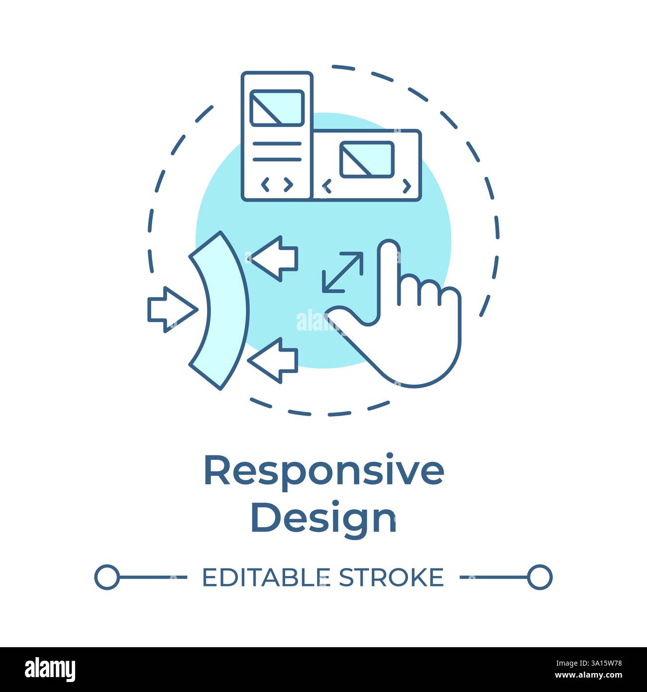 Responsive design soft blue concept icon Stock Vector Image & Art - Alamy