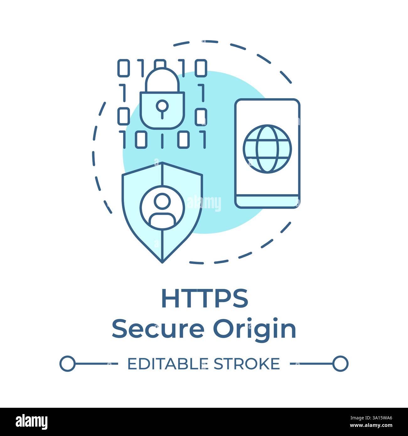 HTTPS secure origin soft blue concept icon Stock Vector Image & Art - Alamy