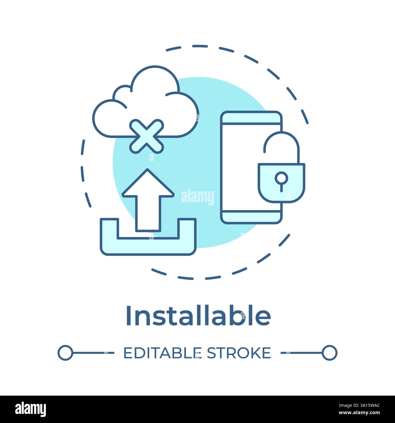 Installable soft blue concept icon Stock Vector Image & Art - Alamy