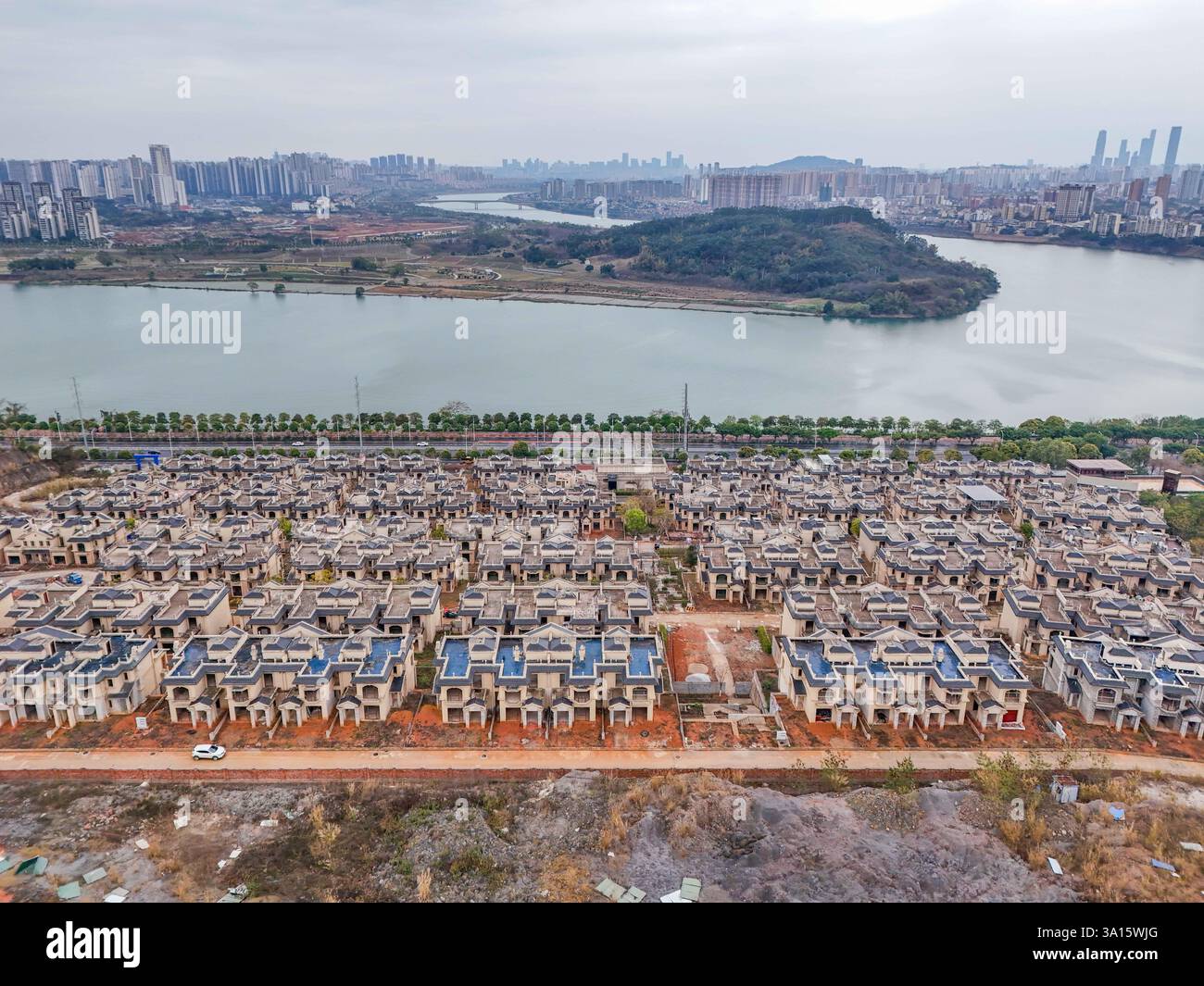 NANNING, CHINA - MARCH 6, 2025 - Aerial photo shows a large area of ...