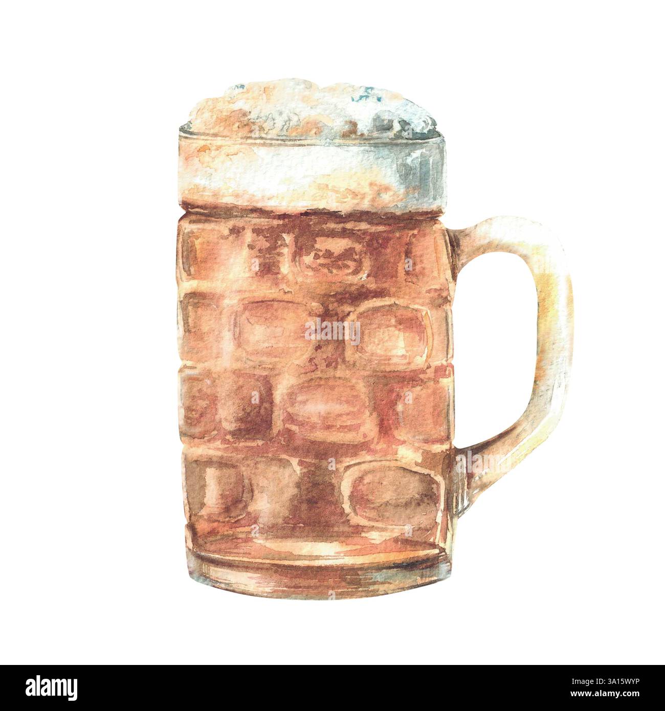 A mug of beer with foam. Masses or litre of beer, a pint of ale ...