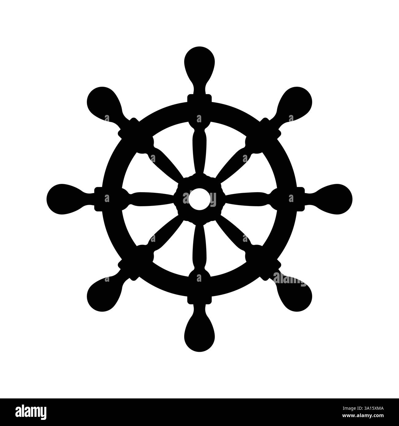 Nautical ship wheel icon, maritime, sailing, or sea adventure, ready to ...