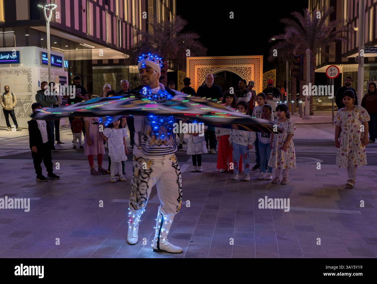 Ramadan 2025 In Doha, Qatar A folk artist performs the Tanoura dance on ...