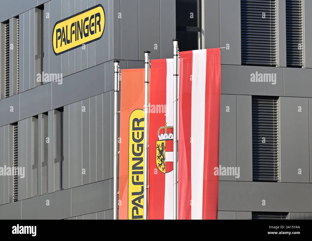 The headquarters of Palfinger AG in Bergheim near Salzburg ...