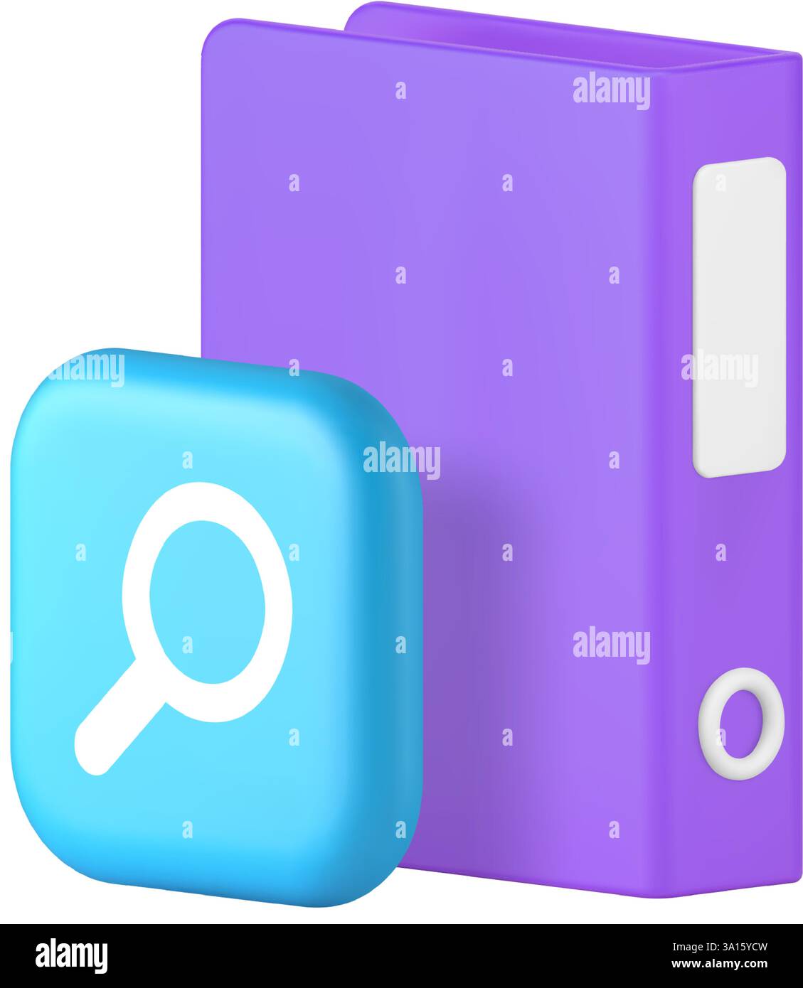 Document archive research file folder examining analysis 3d icon realistic vector illustration ...