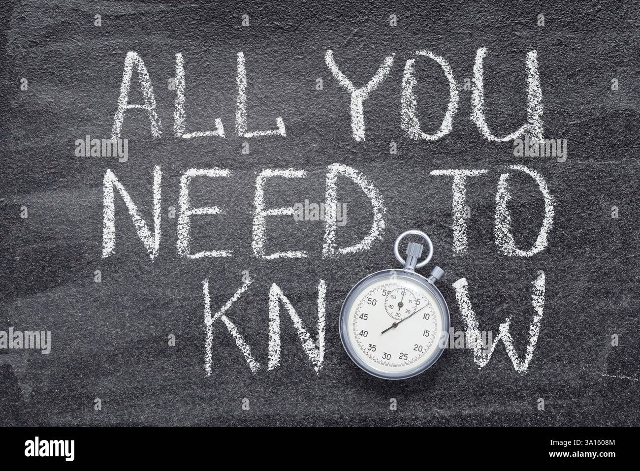 all you need to know phrase written on chalkboard with vintage precise ...
