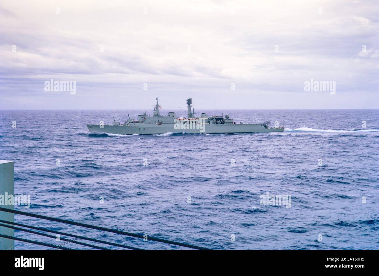 HMS Glamorgan, County-class destroyer naval ship, Atlantic Ocean, Royal ...