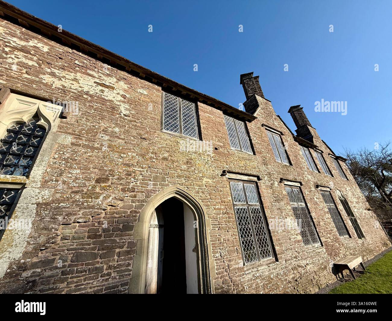 The Tudor Mansion of Tretower Court and Castle, Powys, Wales Stock ...
