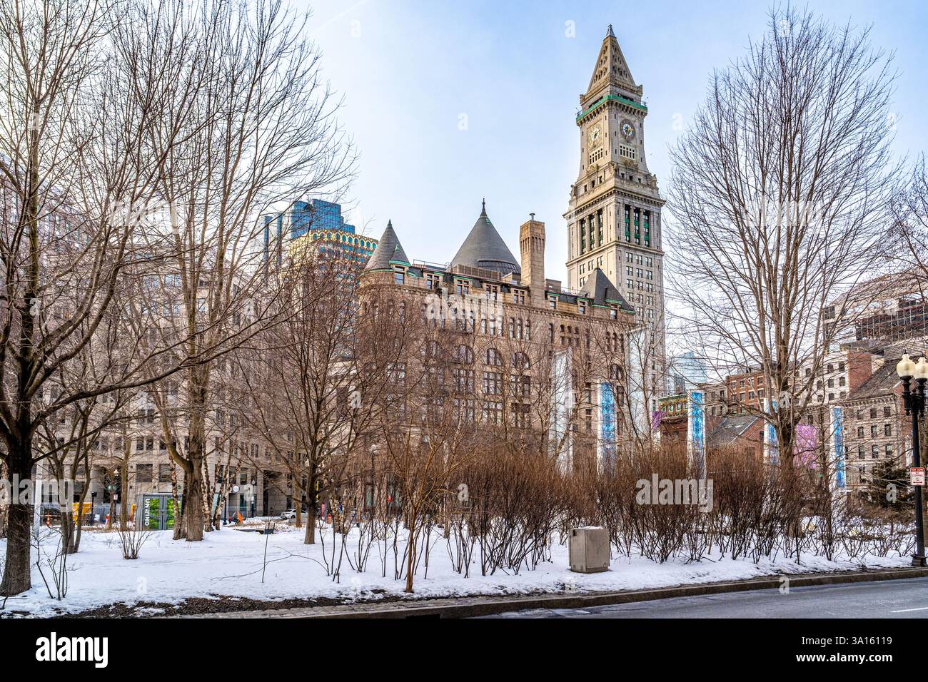 Boston, MA, USA - 12 February 2025 - Custom House Tower, a skyscraper ...