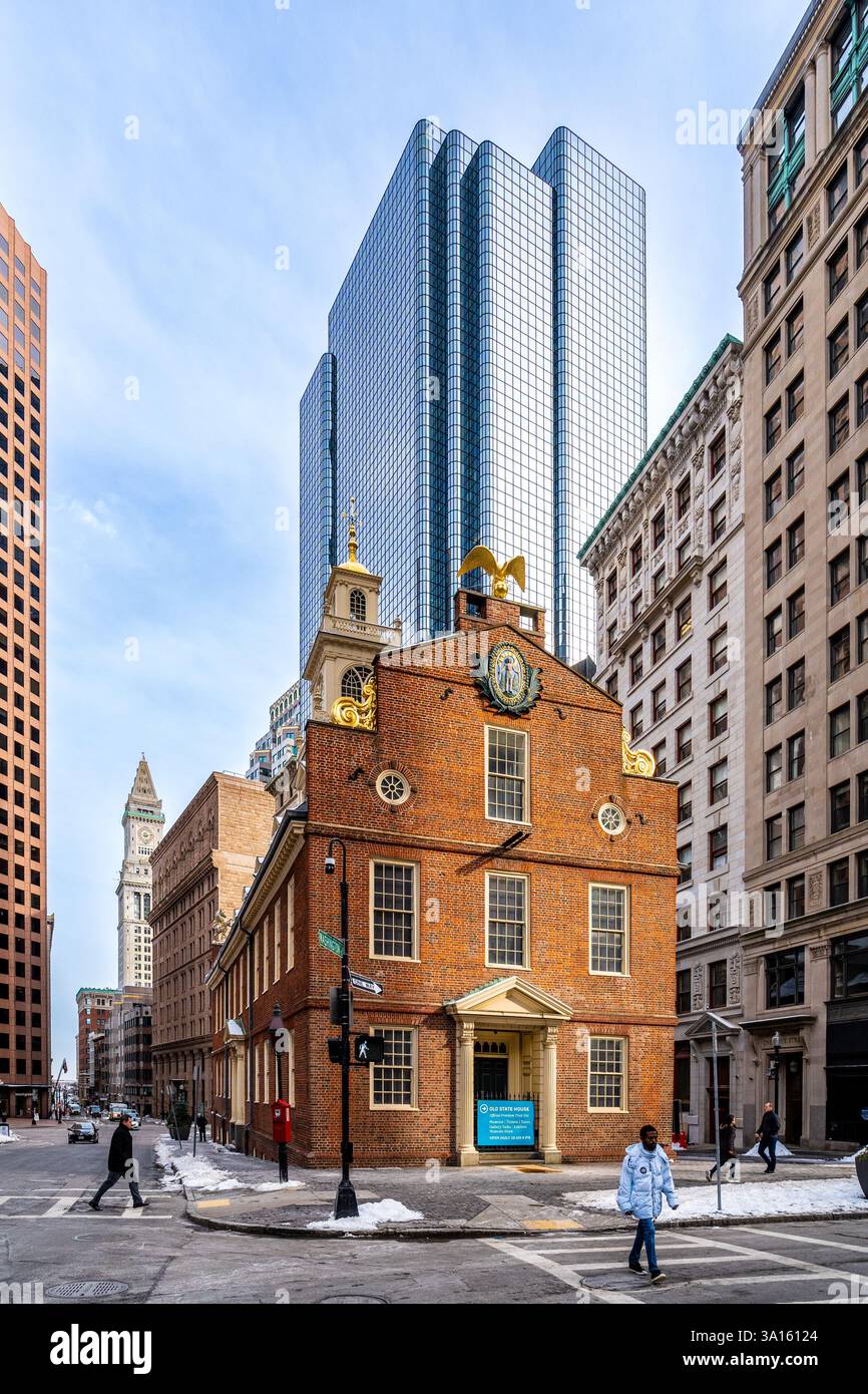 Boston, MA, USA - 12 February 2025 - The Old State House in Boston, a ...