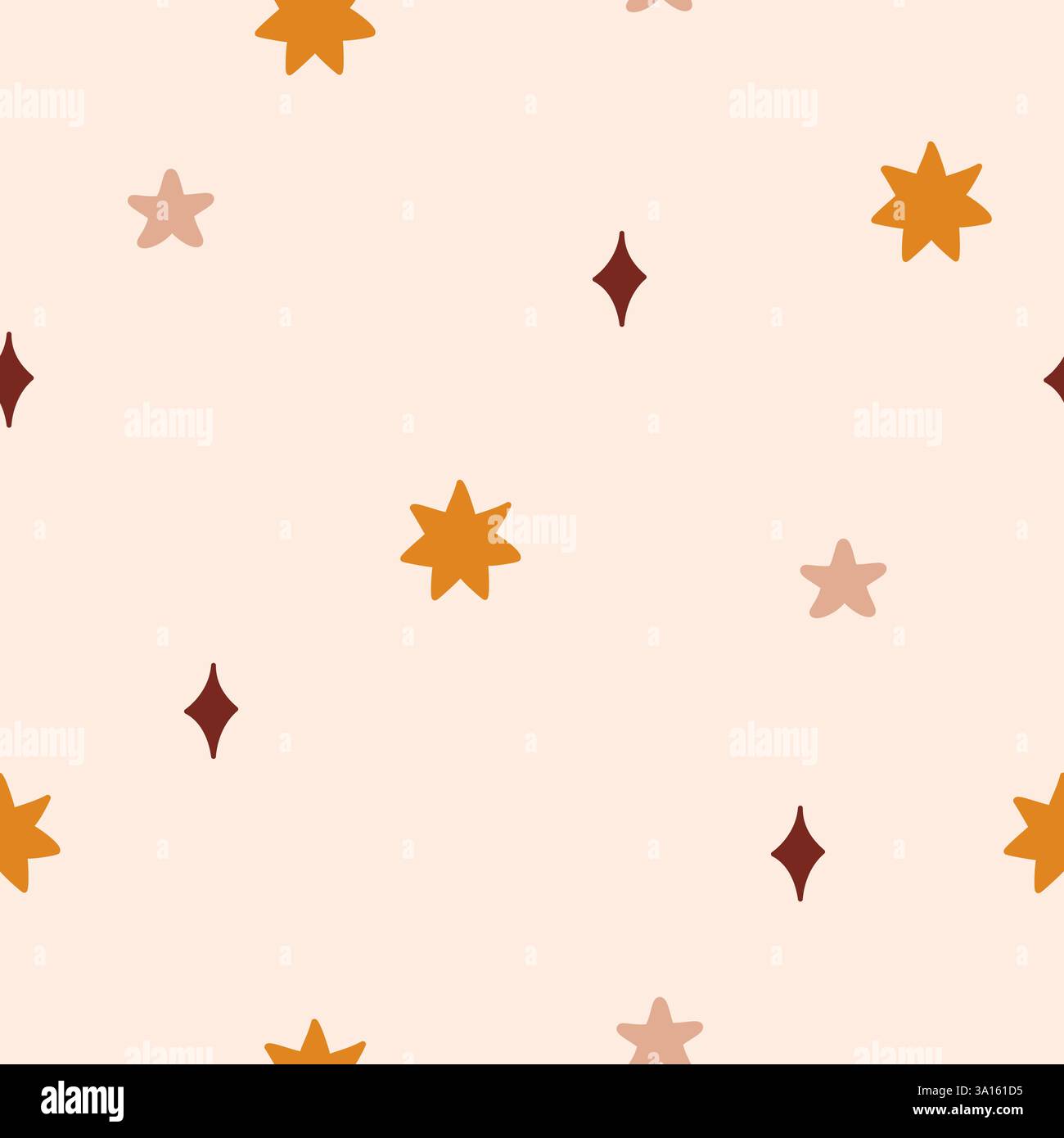Baby seamless pattern with kawaii stars different shapes. Gender ...