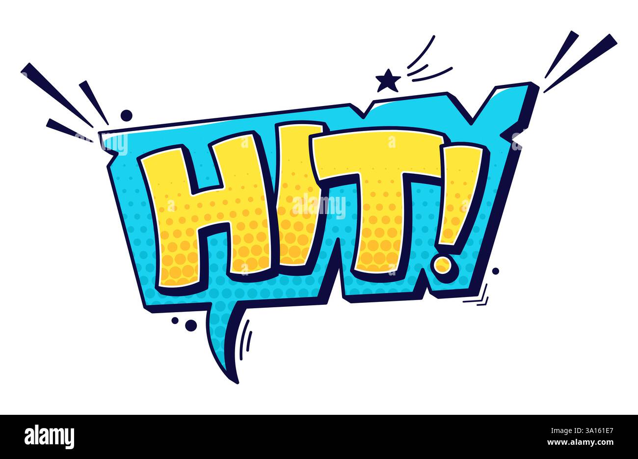 Speech bubble Hit. Vector color cartoon illustration in pop art style ...