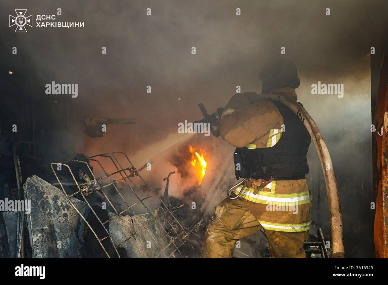 In this photo provided by the Ukrainian Emergency Service, a ...