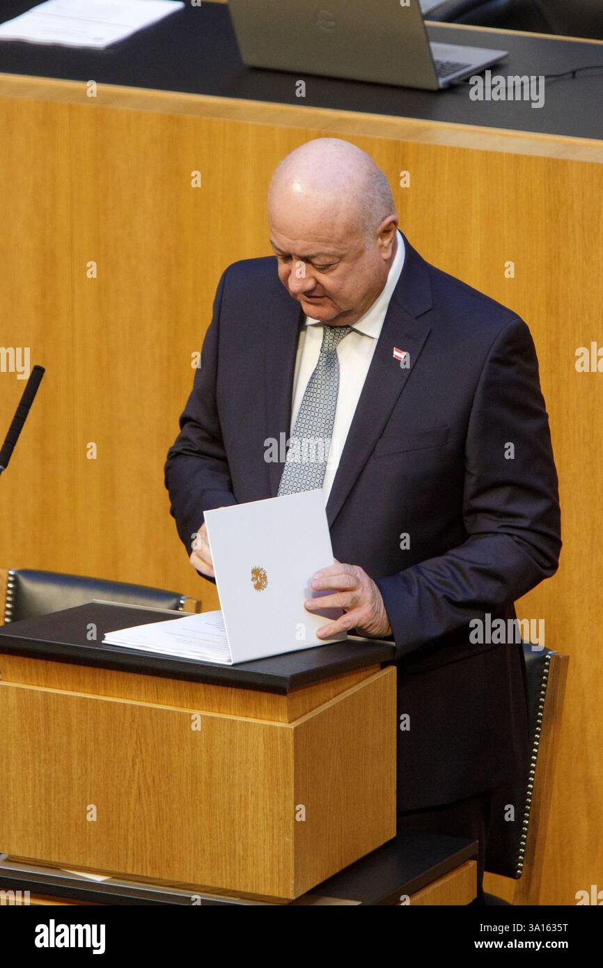 AUSTRIA; VIENNA; 20250307; Federal Chancellor Christian Stocker before ...