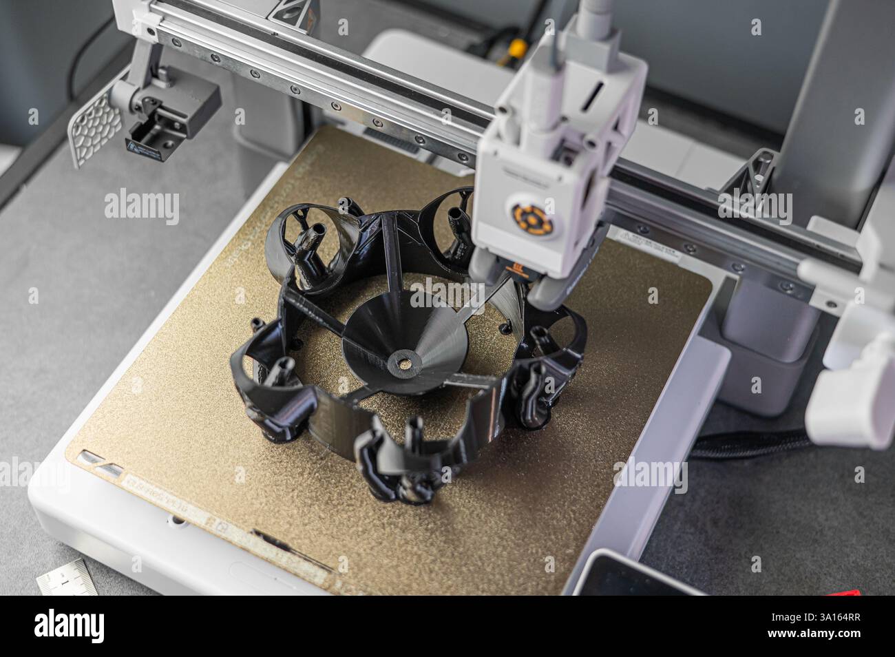 The 3D printing machine operation. The 3D rapid prototype processing ...