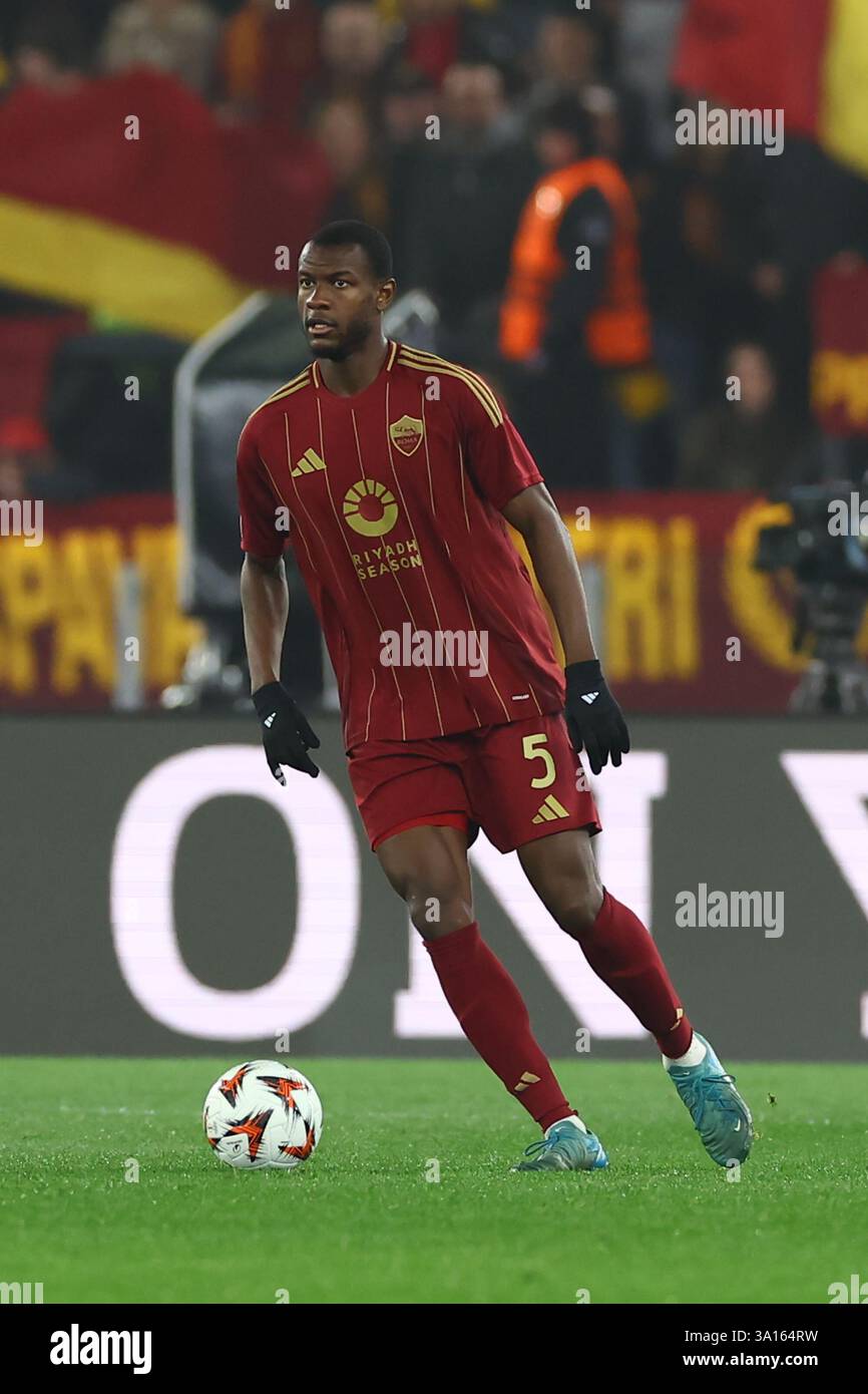 March 6, 2025, Rome, Lazio, Italy: Romaâ€™s Evan Ndicka is seen in ...