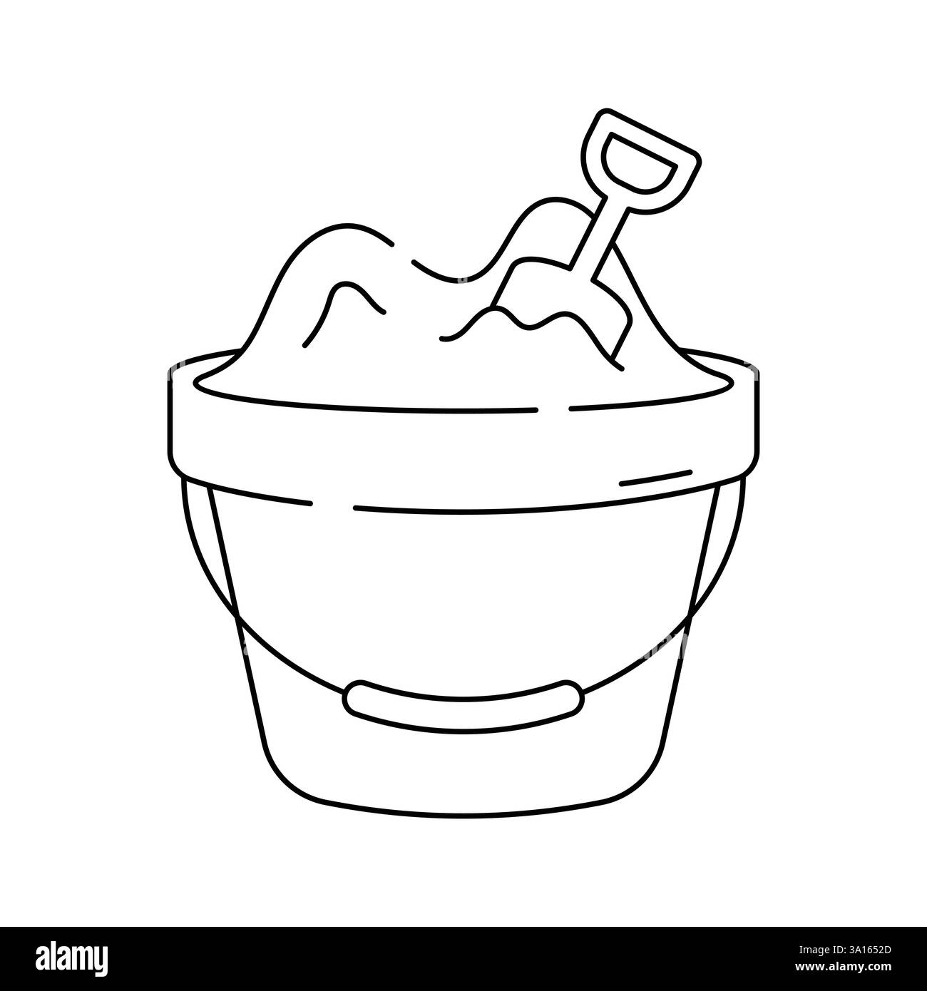 Sand bucket with shovel, beachside fun, sand bucket vector icon Stock ...