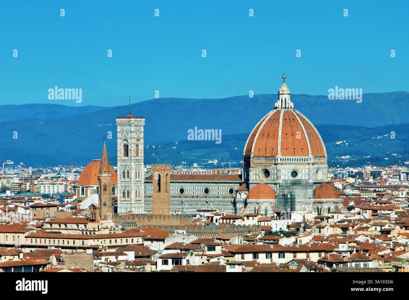 Famous stunning view of Florence city center from Michelangelo plaza ...