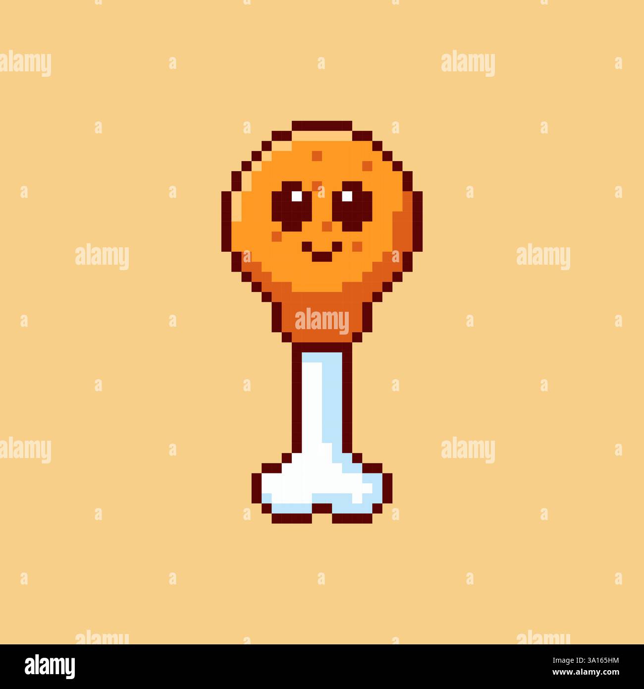 Pixel art Cute Fried Chicken Drumstick game asset design Stock Vector ...