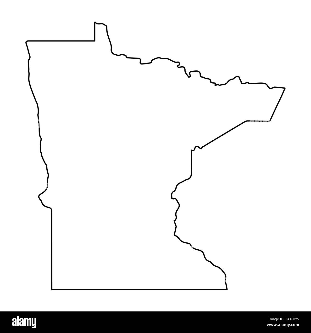 Scenic Minnesota Outline with Lakes and Forests in Black Stock Vector ...