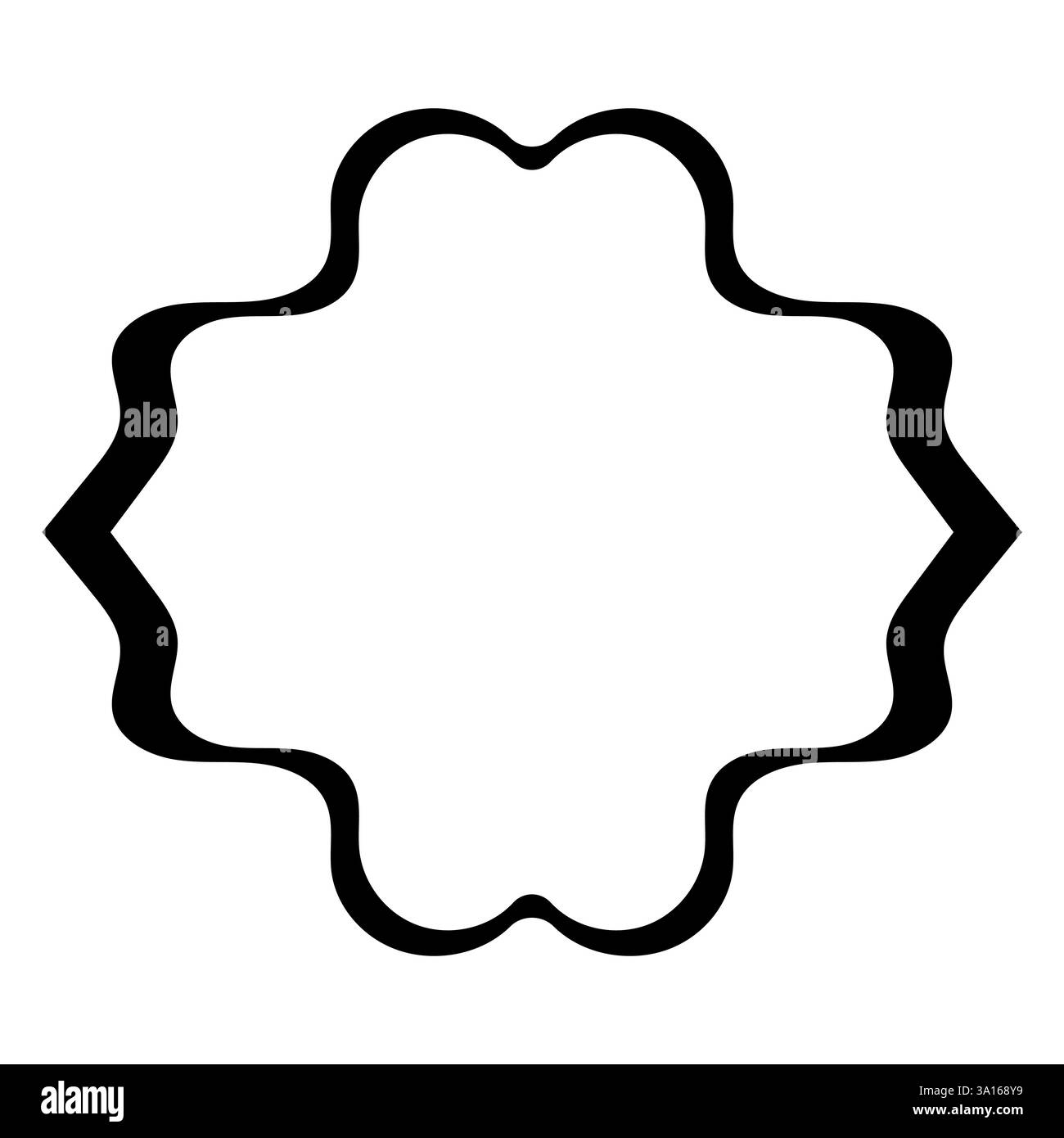 Abstract Wavy Border Frame with Curved Edges in Black Outline Stock Vector Image & Art - Alamy