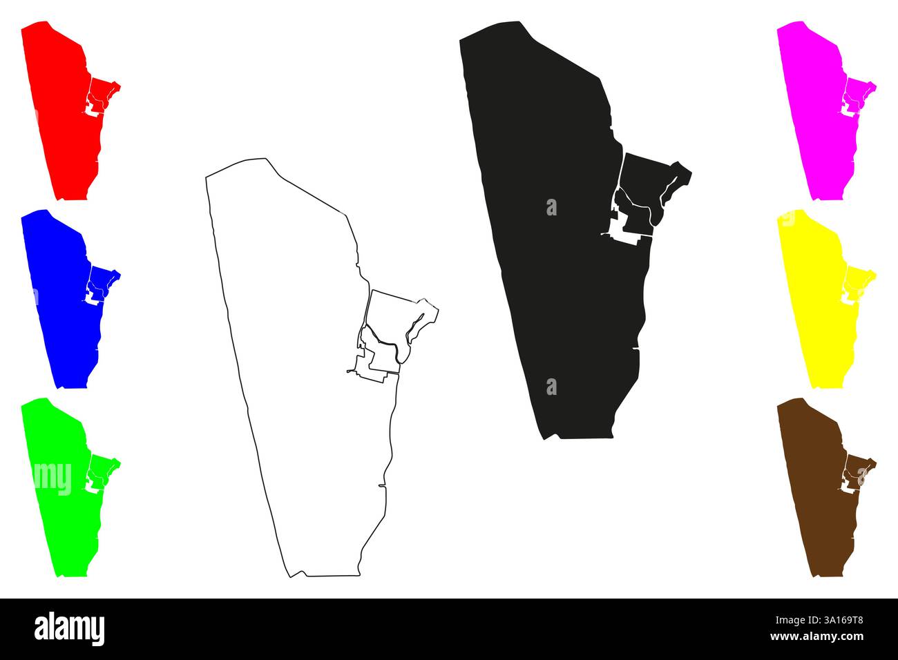 Alappuzha city (Republic of India, State of Kerala) map vector ...