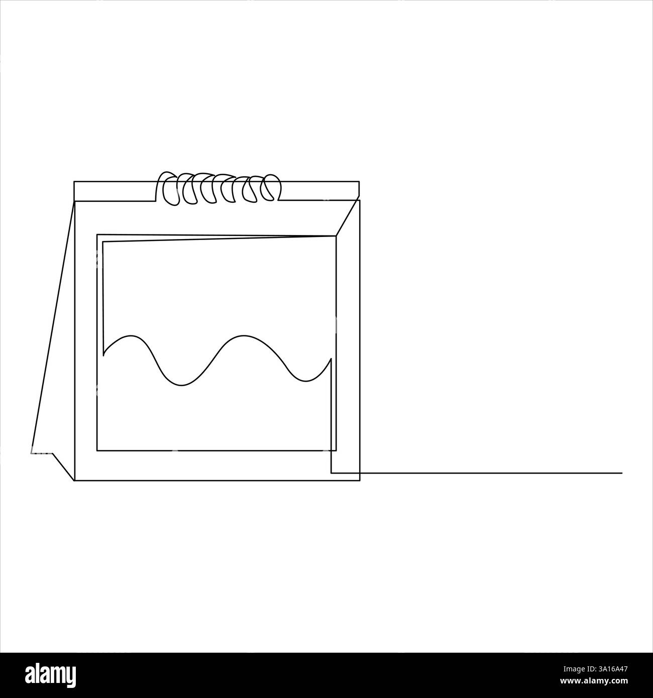 Continuous one line art drawing calendar hand drawn outline vector ...
