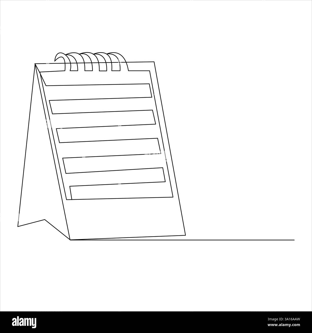 Continuous one line art drawing calendar hand drawn outline vector ...