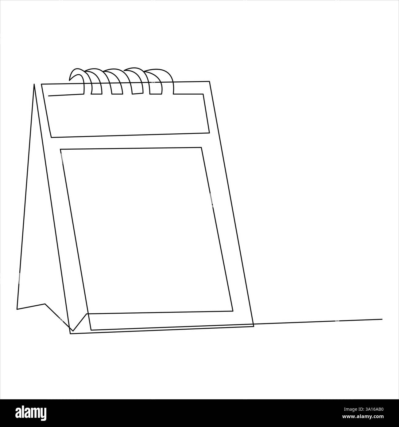 Continuous one line art drawing calendar hand drawn outline vector ...