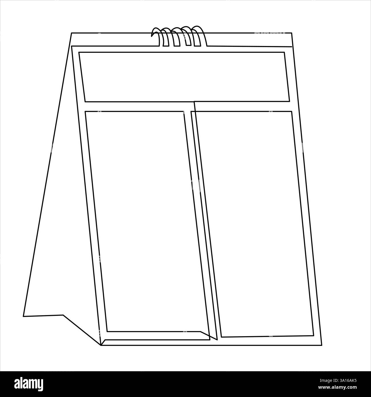 Continuous one line art drawing calendar hand drawn outline vector ...