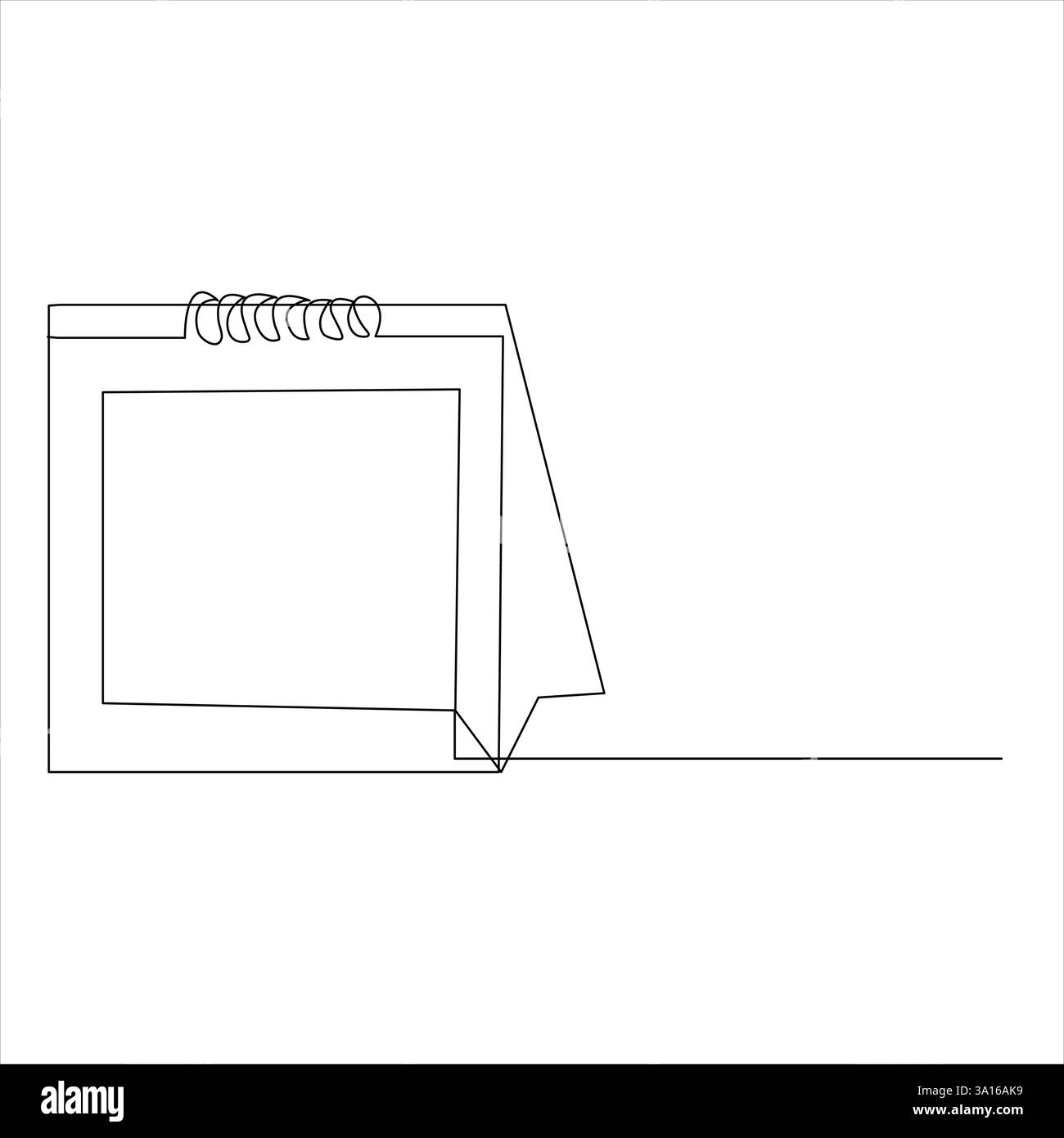 Continuous one line art drawing calendar hand drawn outline vector ...