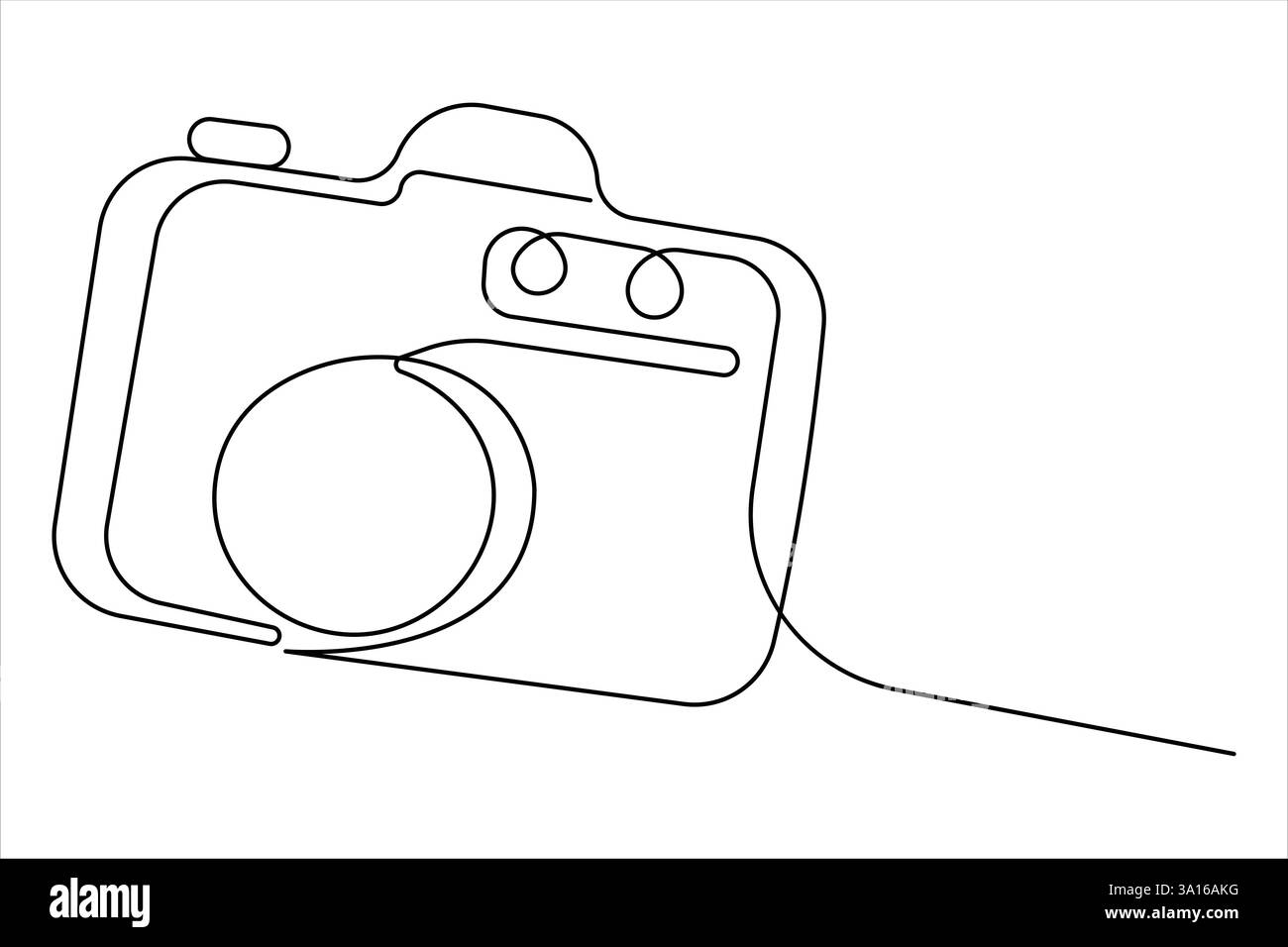 One continuous line drawing of camera linear style. Hand drawn ...