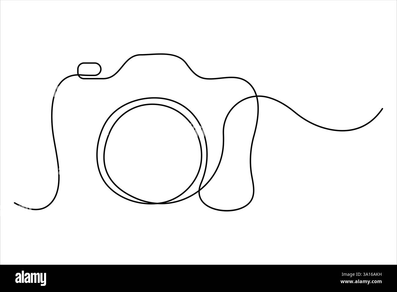 One continuous line drawing of camera linear style. Hand drawn ...