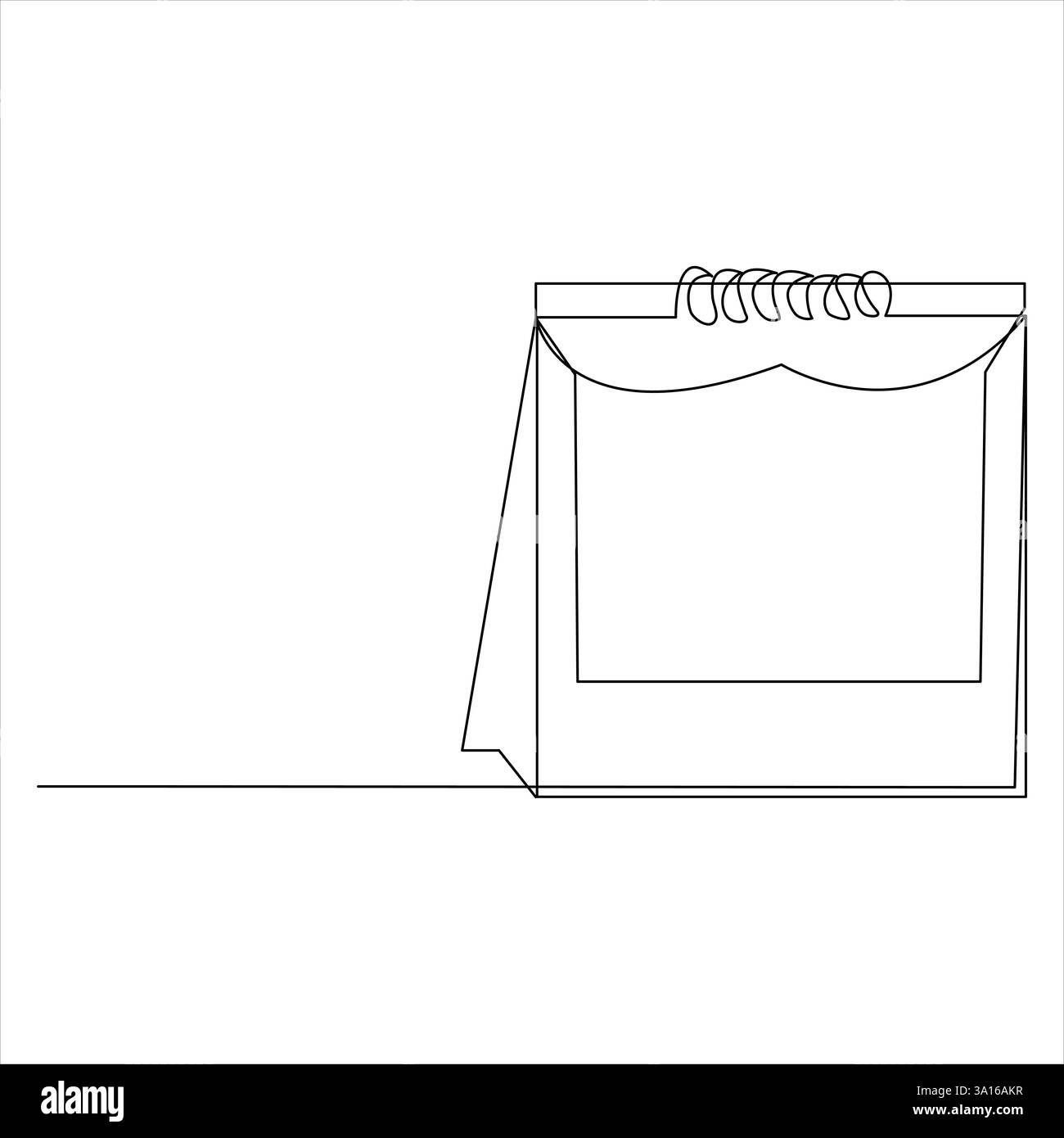 Continuous one line art drawing calendar hand drawn outline vector ...