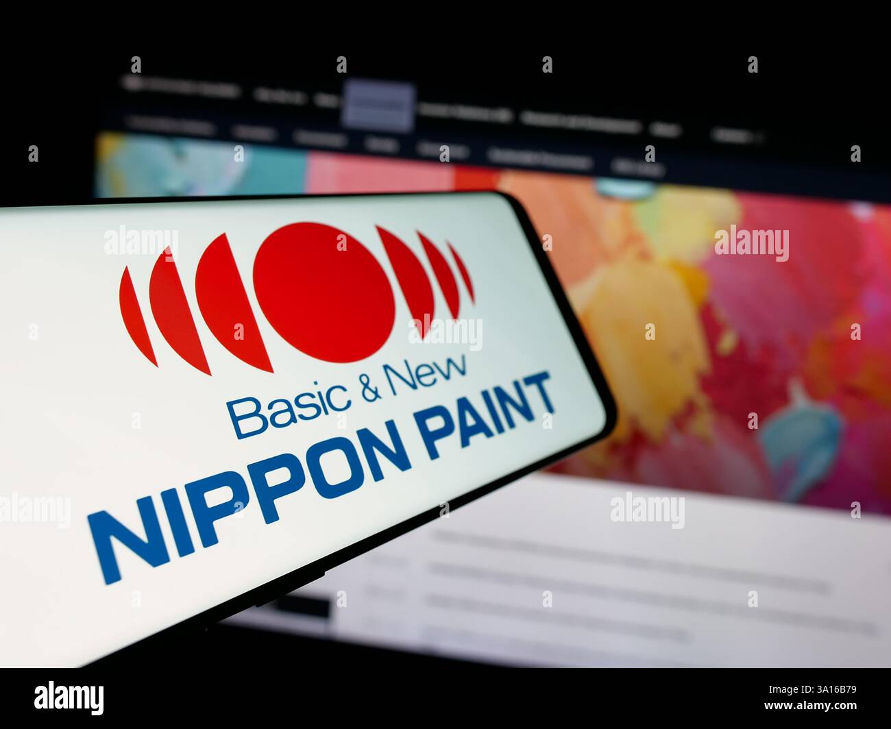 In this photo illustration, a mobile phone with the logo of Japanese ...