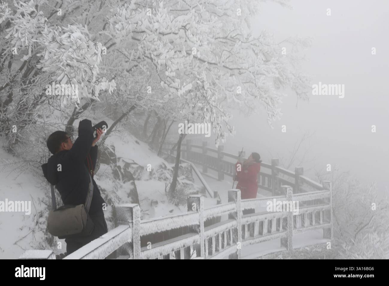 People admire snow scenery in Lianyungang City, east China's Jiangsu ...