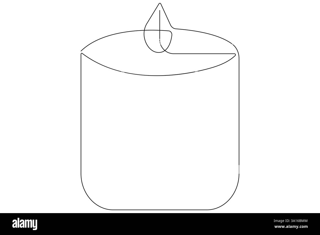 Candle light one line art drawing continuous outline vector ...