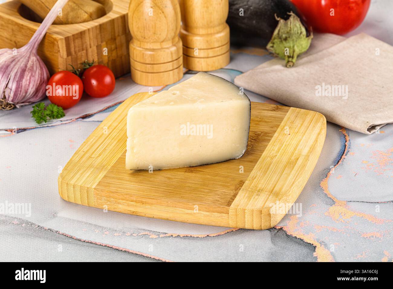 Sheep hard traditional cheese Caprino Romano Stock Photo - Alamy