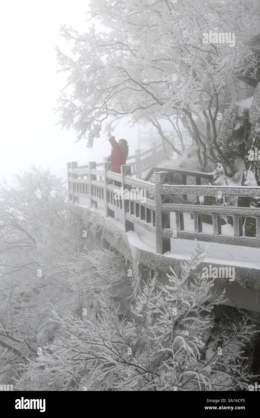 People admire snow scenery in Lianyungang City, east China's Jiangsu ...