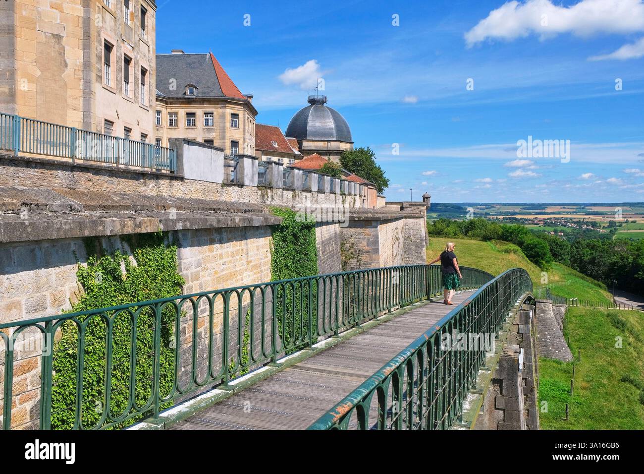 France, Haute Marne, Langres, the ramparts of the old city with the ...