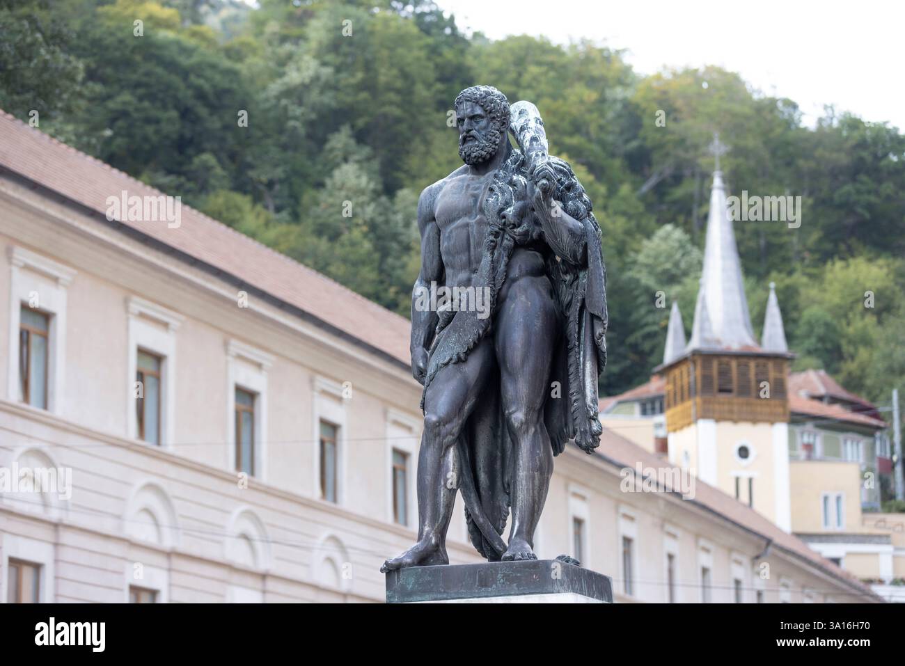 Romania, Baile Herculane, the oldest spa in Europe in the Cerna River ...