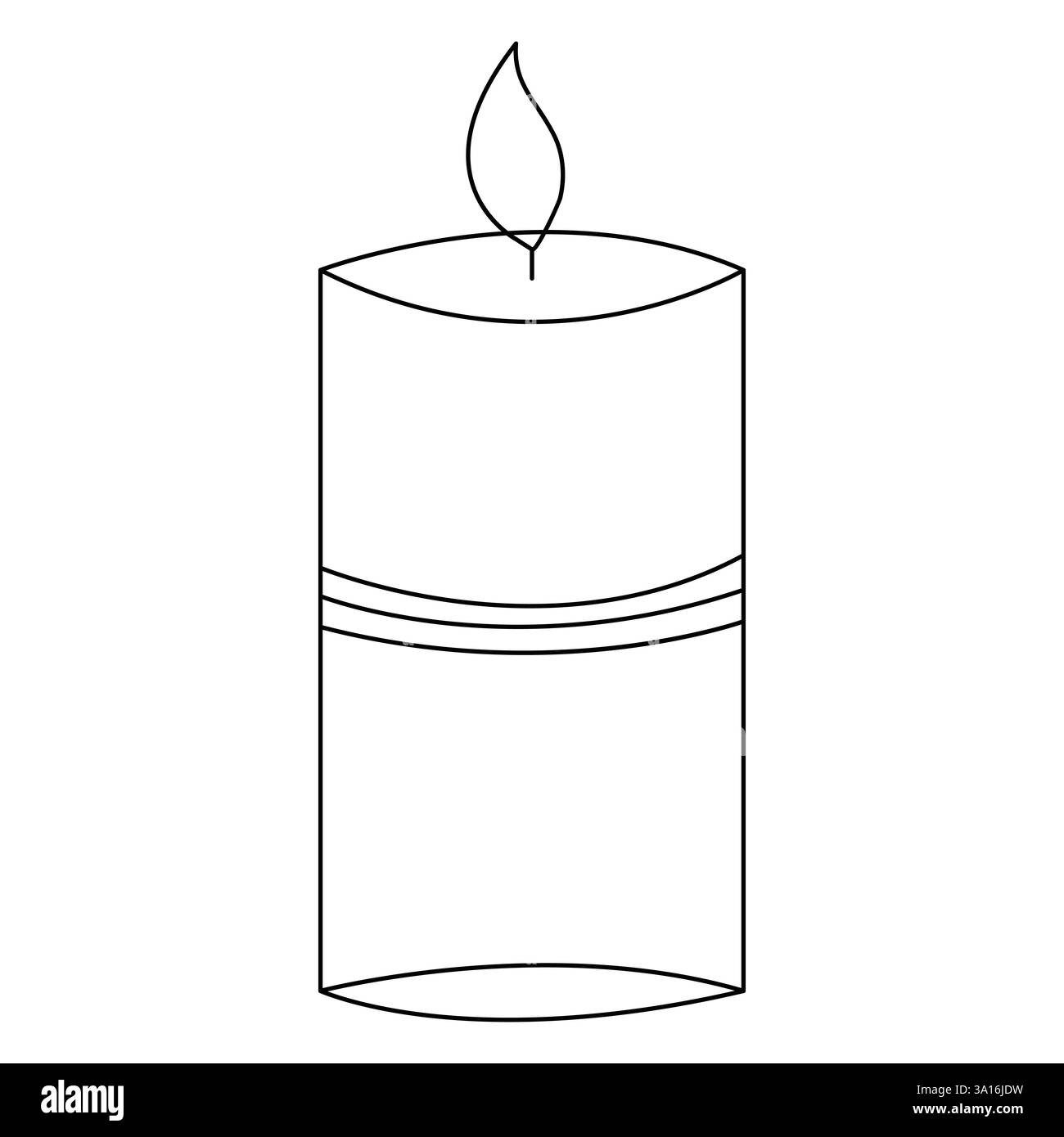 Continuous candle is burning fire drawing art by one line vector ...
