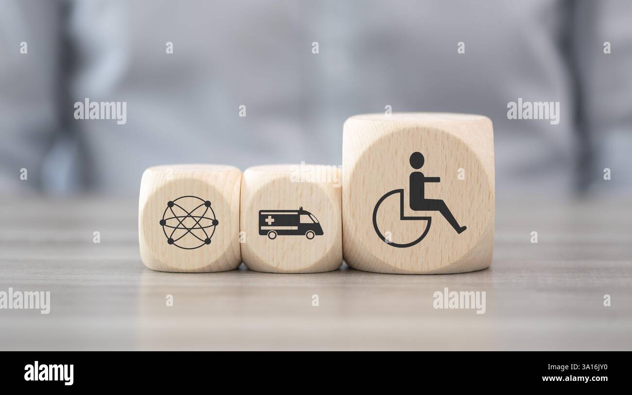 Wooden blocks with symbol of disability concept Stock Photo - Alamy