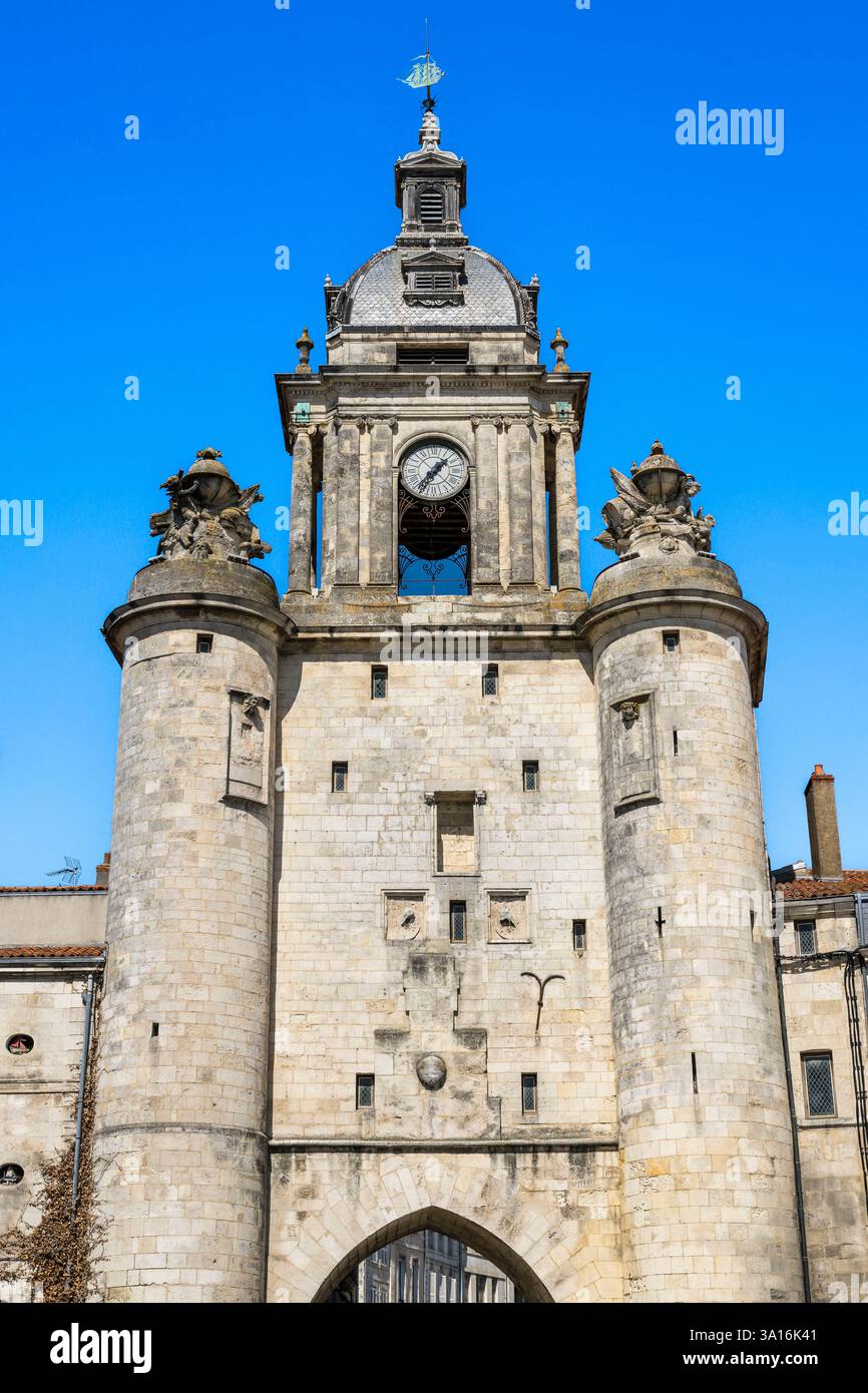 France, Charente Maritime, La Rochelle, the Great Clock Gate Stock ...