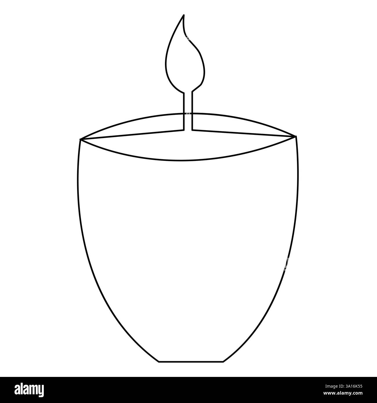 Continuous candle is burning fire drawing art by one line vector ...